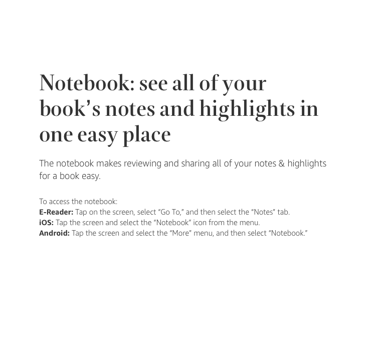Kindle Bookmarks, Notes, and Highlights