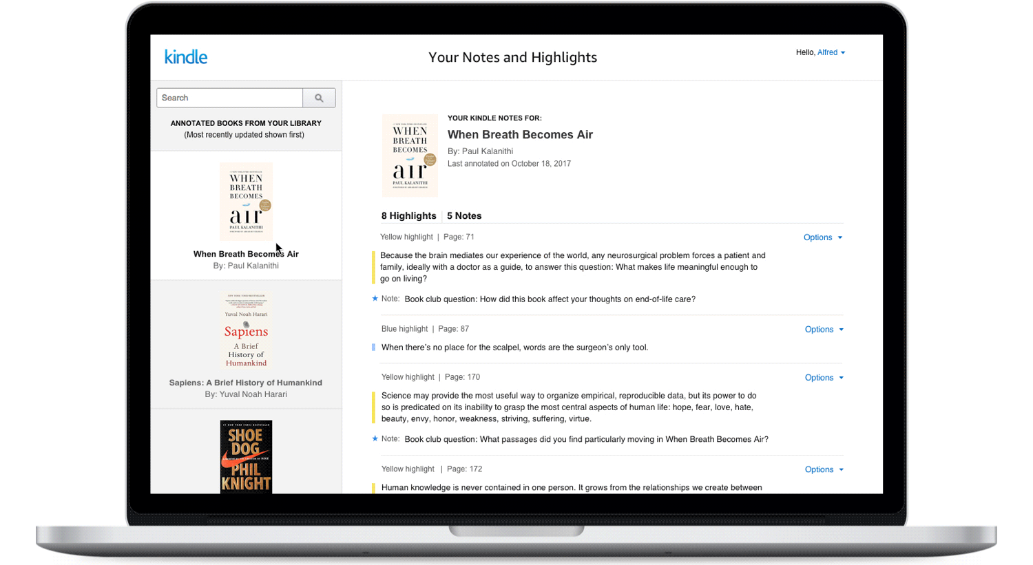 Kindle Bookmarks, Notes, and Highlights