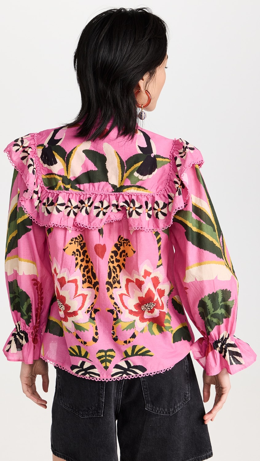 FARM Rio Leopard Forest Blouse | Shopbop