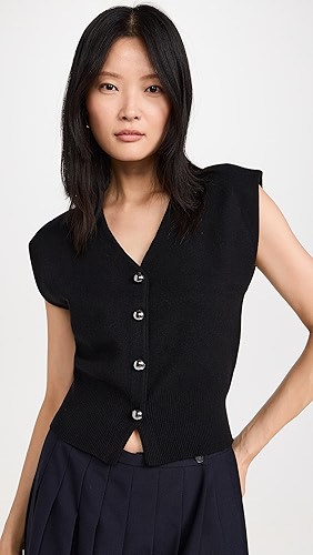 Pixie Market Padded Knit Button Top | Shopbop