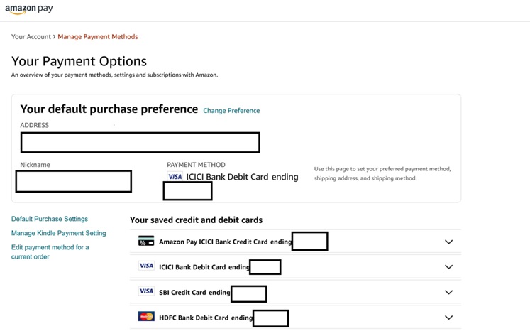 Manage Payment Methods - Amazon Customer Service