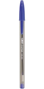 Bic Cristal Original Fine Ball Pens, Fine Point (0.8 mm), Blue, Box of 50 - Smudge-Free, Every ...