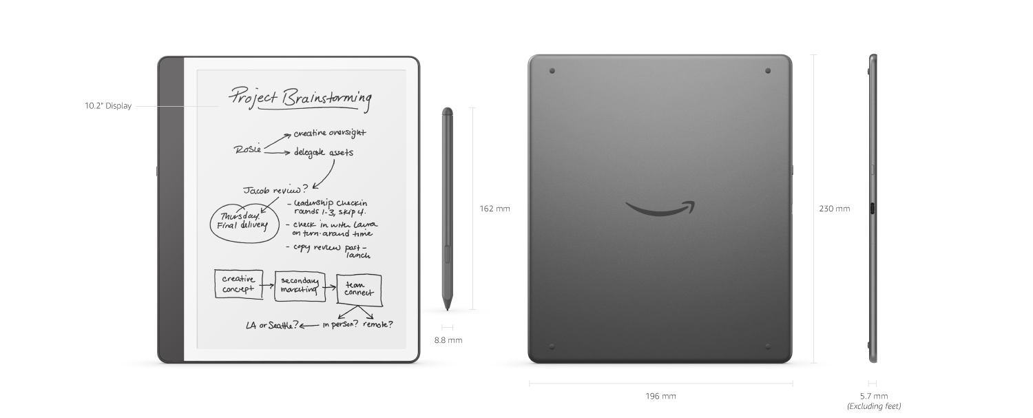 Amazon Kindle Scribe (16 GB) – Redesigned display with uniform borders. Now write directly on ...