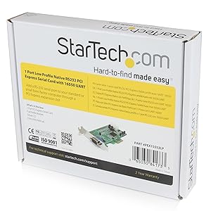 StarTech.com PEX1S553LP 1-Port Low Profile Native RS232 PCI Express Serial Card with 16550 UART ...