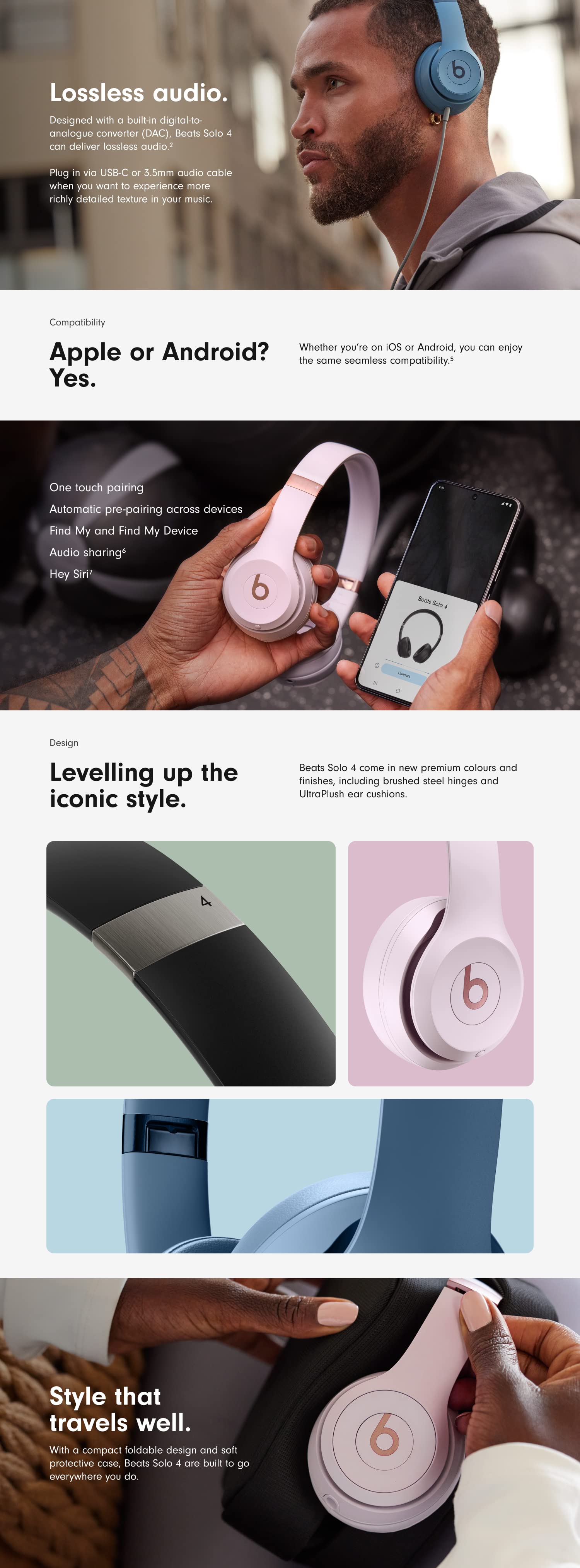 Beats Solo 4 – Wireless Bluetooth On-Ear Headphones, Apple & Android ...
