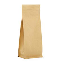 Kraft Zip Top Square Bottom Gusseted Pouch - 3-1/2 X 2-3/4 X 9-3/8 ...