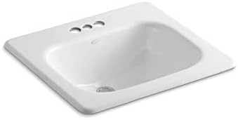 KOHLER K-2298-0 Compass Self-Rimming Undercounter Bathroom Sink, White ...