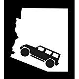 AZ State with Jeep 5" Decal {White}-Arizona Jeepin 4x4, Funny Jeep ...