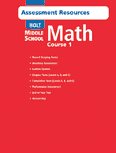 Holt Middle School Math: Course 1 - Assessment Resources with Answer ...