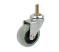 Cool Casters - Classic Caster, Grey Wheel, Satin Chrome Yoke, Threaded ...