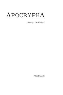 Apocrypha: Alan Baggett: 9780973005950: Amazon.com: Books