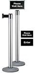 Amazon.com: 2 Chrome Post Queue Pack with Signage : Industrial & Scientific