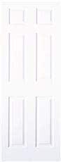 Masonite® 6-Panel Hollow Core Slab Door, Textured Finish, Primed White ...