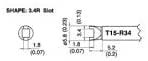 T15 Series Slotted Soldering Tip 3.40mm x 1.80mm for FM-2027 Iron ...