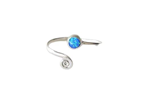 Dark Blue Opal Stone Toe ring 925 Solid Sterling Silver Girl Women Body ...