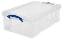 Strata 50L Smart Box Storage Box - Clear/Black Handles, Non folding Lid ...