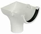 112mm Half Round Gutter Stop End Outlet- Guttering DownPipe Fittings ...