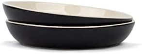 Shay Ceramic Pasta Bowl Set, 22Cm, 2 Pc S, Black Outside|Glossy Finish ...