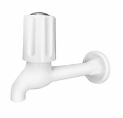 LEXFLOW | Saniware PVC Long Body Bib Cock Tap with Wall Flange with 10 ...