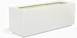 GRP Fiberglass Rectangular Long White Pot 90x30x30cm (LWH) Indoor ...