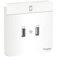 Schneider Electric - AvatarOn, USB charger, 2 type A, 2.1 A, White (2x2 ...