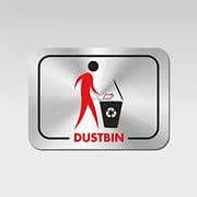 Use Dustbin Silver Color Brushed Type Acrylic Sign Board with PVC ...