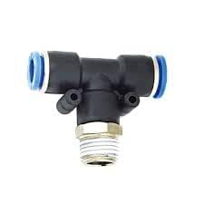 8mm x 1/2" inch BSP male Thread tee branch Pneumatic air line Connector ...