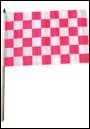 Amazon.com : RFCO Pink & White Checkered 12x18in Stick Flag : Outdoor ...