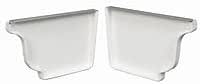 6" Inch White K-Style Aluminum Rain Gutter End Caps (sold as pair, 1 ...