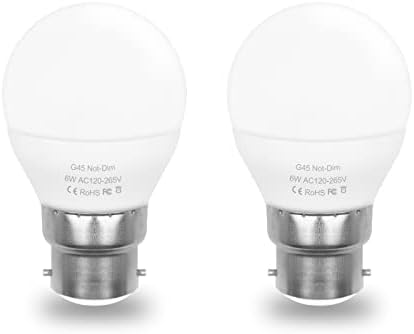 XIMNCHNI B22 LED Bulbs, G45 Golf Balls Bayonet Bulb,6W Equivalent 50W ...