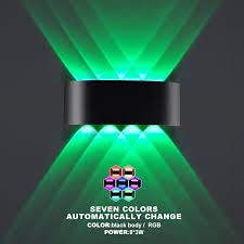RGB 4x3w Two Side Light Effect 2 Way Curve Design Wall Light Outdoor ...