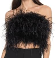 Genuine Ostrich Feather Top Strapless Camisole for Women - Latest ...