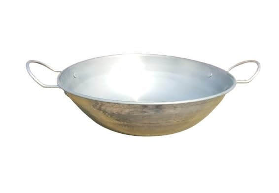 Generic Silver Kadai for Kitchen - 3L Aluminium Wok - Standard Size ...