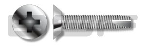 6-32X1 Phillips Flat Undercut Thread Cutting Screw Type 23 Fully Thrd ...