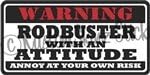 Amazon.com - 3" Rodbuster Warning Attitude Sticker ws1
