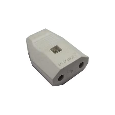 Duravolt Polycarbonate 2 Pin Male Female Adapter Plug Top - White (Pack ...