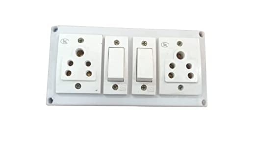 Buy MISHRA Electrical White Switch Board with 2 Sockets and 2 Switches ...