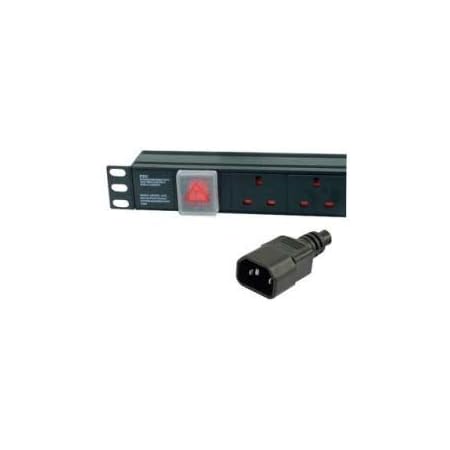 Dynamode 6 Way PDU Extension Lead- 13A Multi Plug Switched Power Distribution Unit (PDU) Rack ...