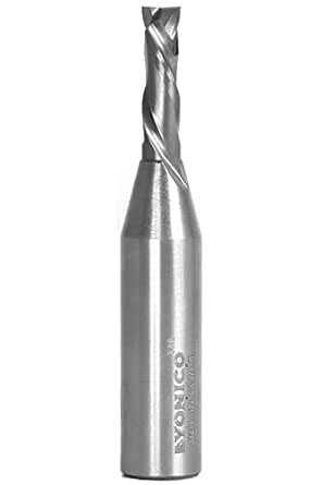 YONICO CNC Compression Bit 2 Flute Spiral End Mill Router Bit 1/4-Inch ...