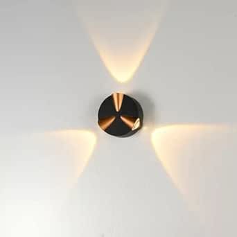 LiteMart 3W LED (3 Way) Round Indoor/Outdoor IP65 Wall Light Fixture ...