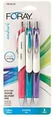 FORAY Embark Retractable Ballpoint Pens, Medium Point, 1.0 mm, Assorted ...