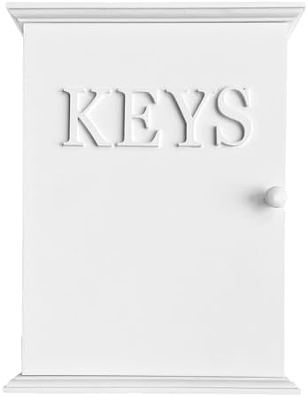 NIHUIFDPY Key Cabinet Wall Mounted, Wood Key Box with 6 Key Hooks ...