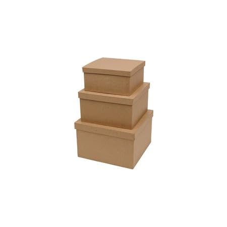 Amazon.com: Factory Direct Craft® Handcrafted Paper Mache Square Boxes ...