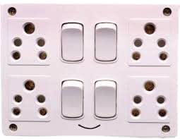 Multi Outlet Electrical Switch Board (for Wall Mounted) with 4 SWITCHES ...