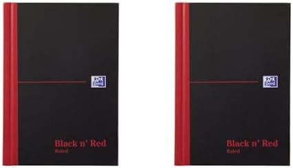 Oxford Black n' Red A6 Casebound Hardback Notebook - Black (Pack of 2 ...