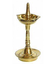Brass Kerala Deepa Diya Oil Lamp 5" : Amazon.in: Home & Kitchen