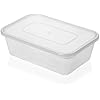 50 x Satco Plastic Containers with Lids 650ml | Durable Microwavable ...