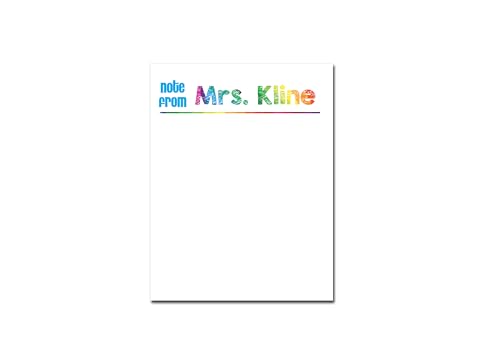 Amazon.com: Personalized Notepad, Personalized Teacher Notepad, Rainbow ...