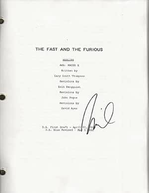 Vin Diesel Signed In-person The Fast and The Furious Movie Script at ...