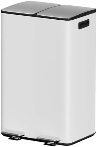 Cefito Pedal Bins Rubbish Bin Dual Compartment Waste Recycle Dustbins ...